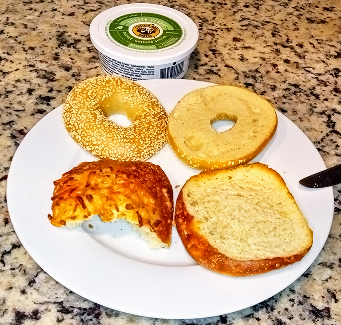 A bagel buffet that would make even the most jaded New Yorker weak in the knees. Carb-loading never looked so good.