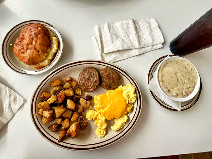 Behold, the breakfast of champions! This plate is like the Avengers of morning meals - each element a superhero in its own right.