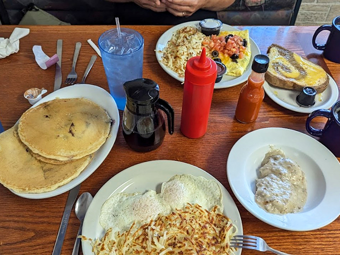 Breakfast of champions or cardiac event waiting to happen? Either way, this spread is worth setting your alarm for.