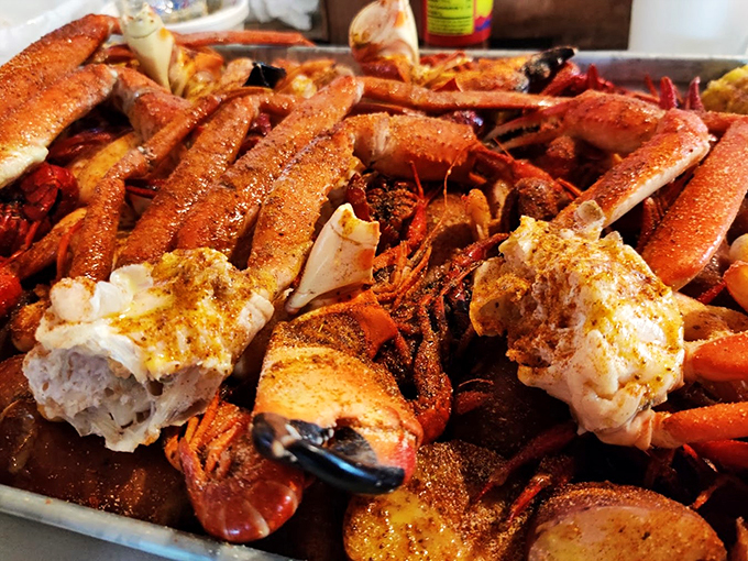 Crab leg heaven! These spice-dusted beauties are nature's way of saying, "Go ahead, get messy. You're on vacation."