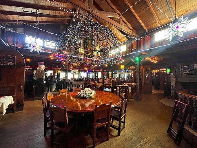 Forget chandeliers, this place has gone full maritime chic. That intricate metal dome is like a disco ball for mermaids! 