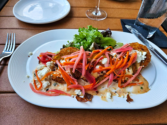 These aren't your grandma's fried green tomatoes &ndash; unless your grandma's secretly a gourmet chef! A Southern classic with a zesty twist. Photo credit: JKL