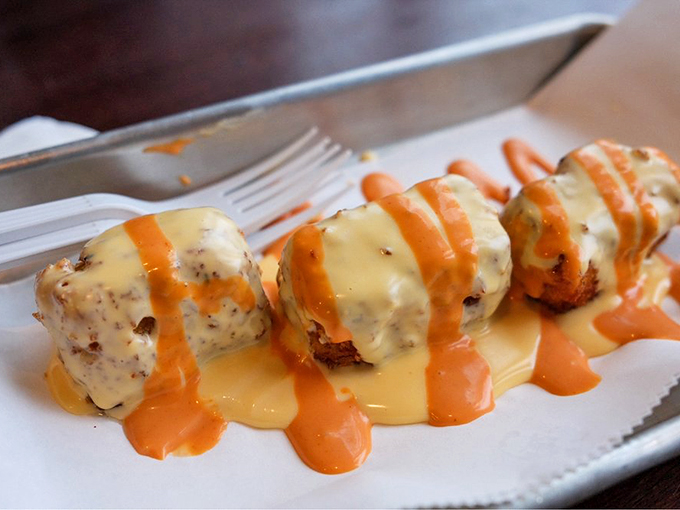 Mac and cheese balls: Because sometimes you need your comfort food to be portable. These golden orbs are like edible stress balls for your mouth.