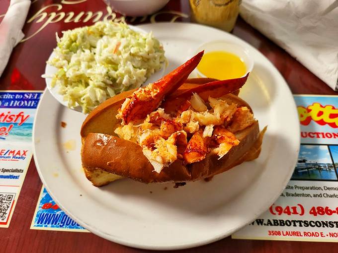 Who needs a trip to Maine? This lobster roll is bringing the ocean to Venice, Florida, with chunks of succulent seafood that'll make you swear you hear seagulls. Photo credit: Brad Manning
