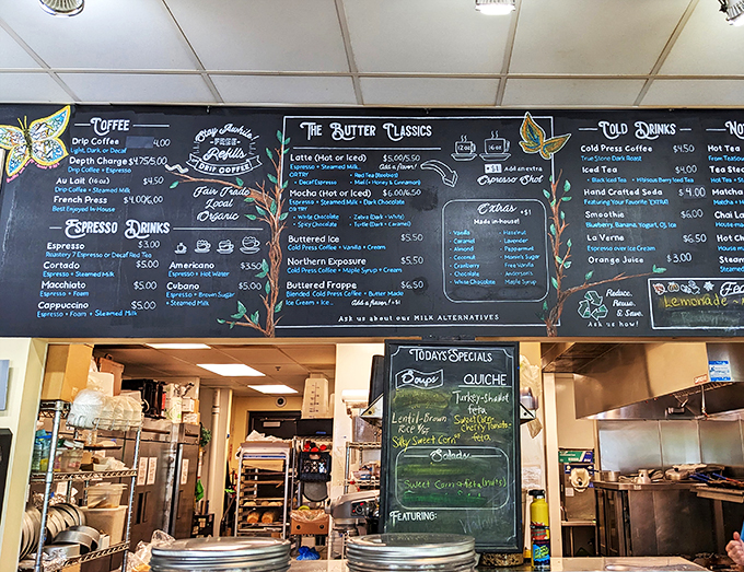 Decisions, decisions! This menu board is like a treasure map for your taste buds. Pro tip: Close your eyes and point&mdash;you can't go wrong here.