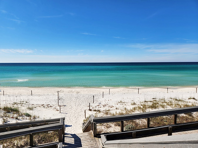 Fifty shades of blue, and each one more mesmerizing than the last. This shoreline is like a living, breathing work of art.