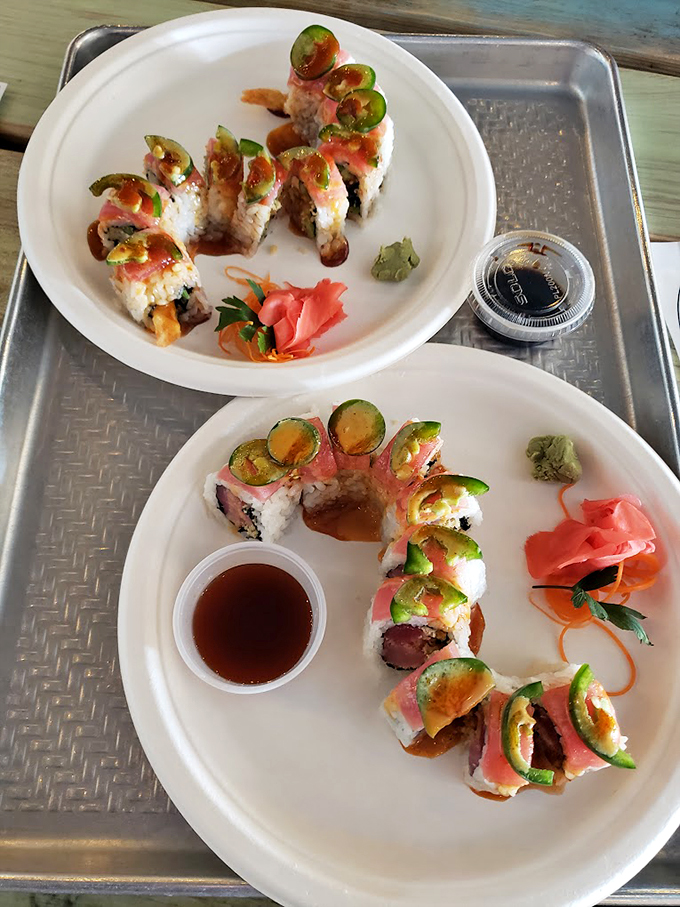 Sushi so fresh, you'd think the fish jumped straight from the Peace River onto your plate. A feast for both eyes and taste buds! 