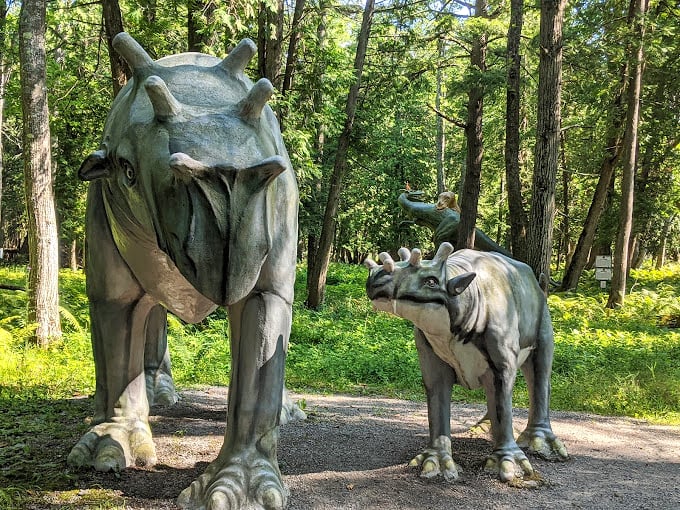 Jurassic Park meets your grandma's garden gnomes. These concrete dinos are more charming than scary, like prehistoric puppies. Photo credit: Jennifer Havelka-Smith