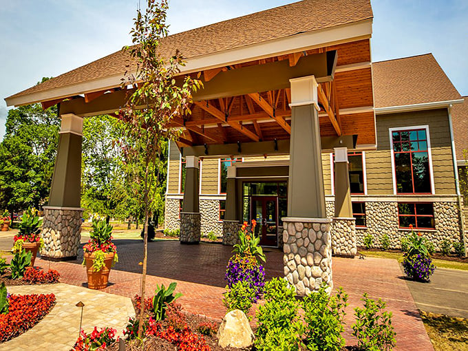 Grand indeed! This lodge could give the Grand Budapest Hotel a run for its money&mdash;with a lot more pine trees. 