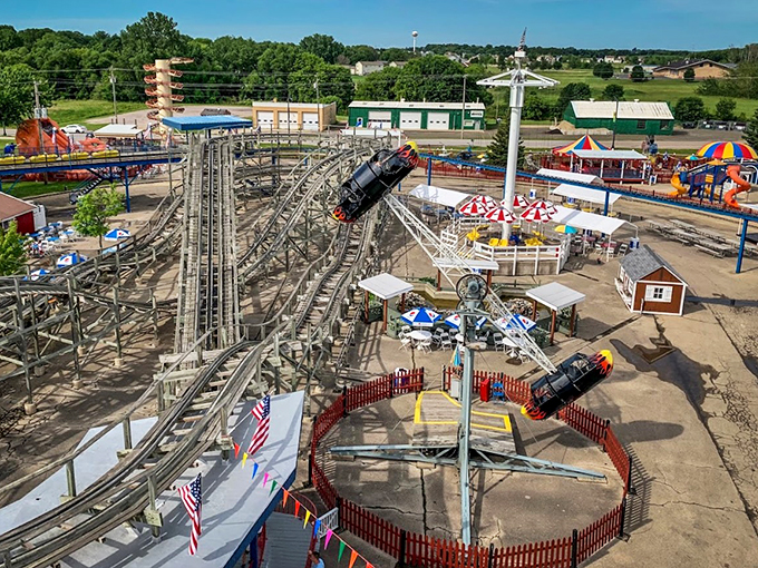 Wooden coasters and classic rides paint a picture of simpler times, when thrills came without digital special effects.