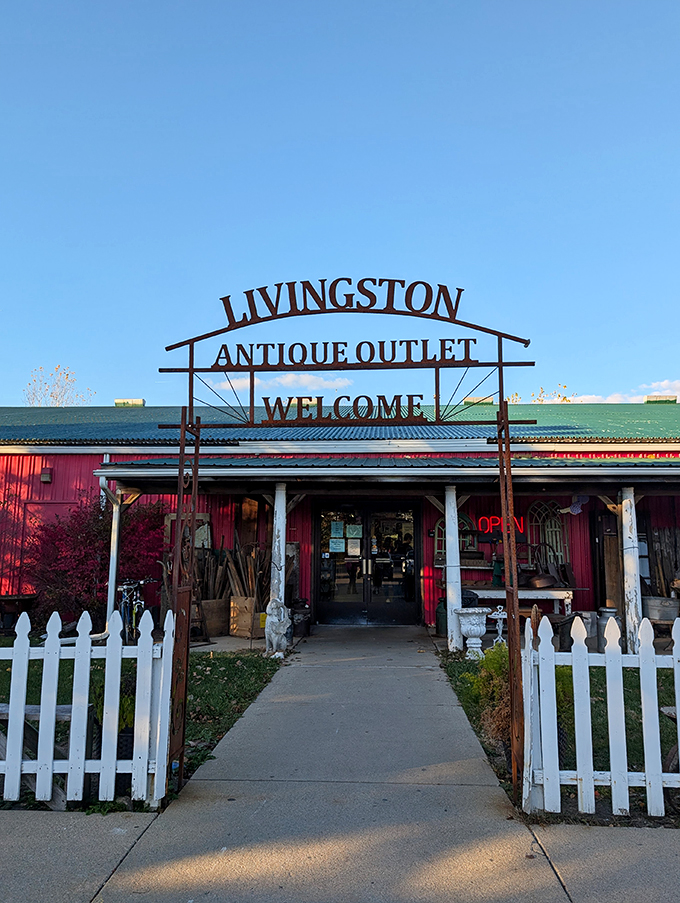Welcome to the red barn of wonders! It's like your grandma's attic, but with price tags and air conditioning.
