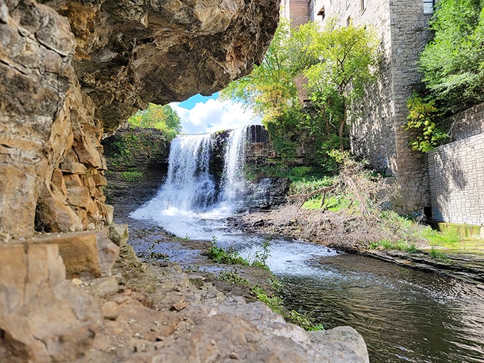 Old mill, new thrills! This urban waterfall is like finding a pearl in an oyster &ndash; unexpected and totally Instagram-worthy. Photo credit: Ольга Синкевич