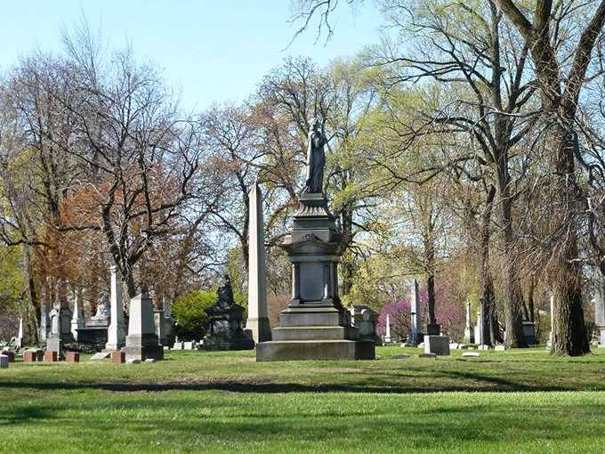 A sculpture garden with a twist! Elmwood's elaborate tombstones and mausoleums are the ultimate expression of 'going out in style.'