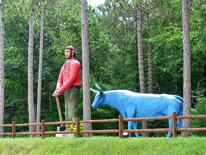 "Holy cow! Or should I say, holy blue ox? These two are the ultimate 'tall tale' come to life." Photo credit: Great Lakes Gazette