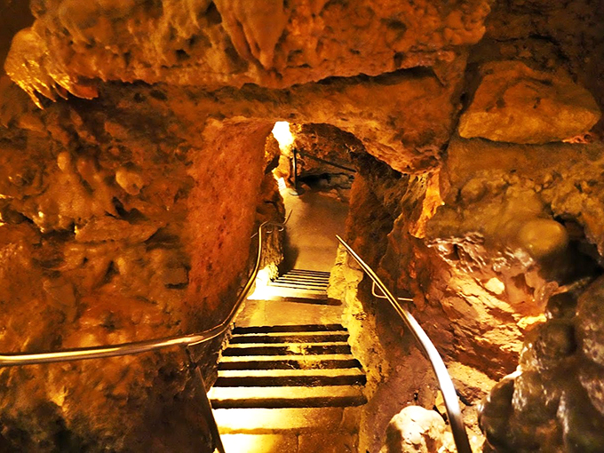 Stairway to...the center of the Earth? Indiana Jones would feel right at home in this subterranean spectacle.