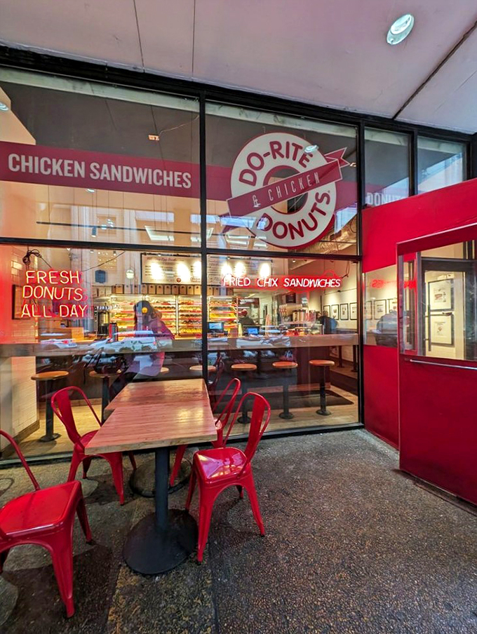 Window shopping never looked so delicious. Do-Rite's display is like a siren call for sweet-toothed passersby.