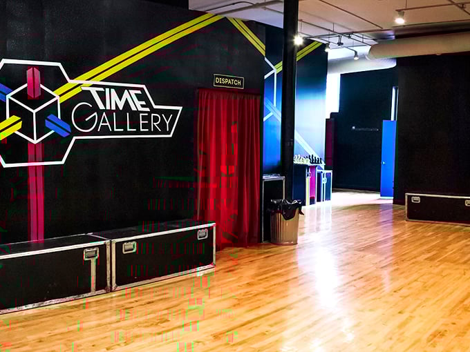 "Step into Escape Artistry's Time Gallery, where the only thing more colorful than the logo is your imagination running wild."