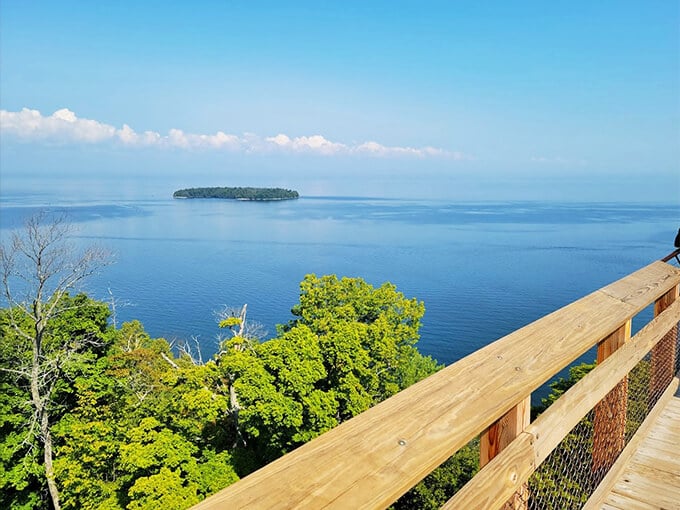 Island vibes in the Midwest? This park's pristine shores and azure waters might have you checking your GPS in disbelief.