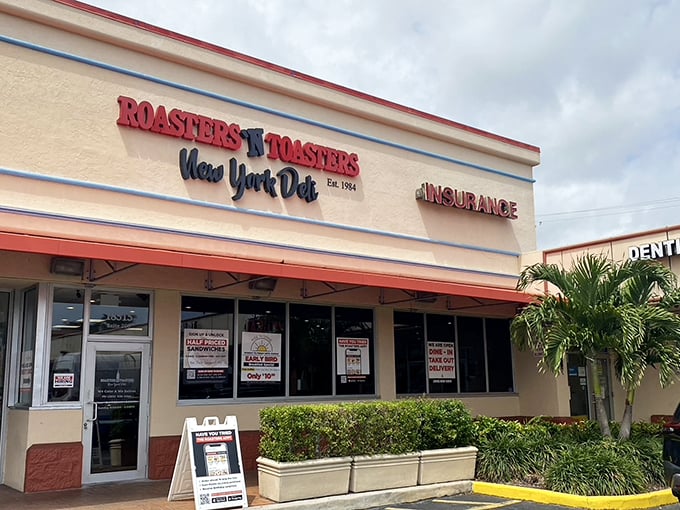 New York deli meets Miami heat at Roasters 'n Toasters. The aroma of fresh-roasted coffee practically wafts from the sign!