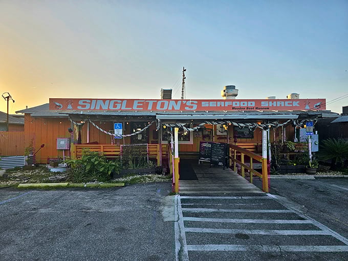 Orange you glad you found Singleton's? This weathered wonder serves seafood so good, it'll shiver your timbers!