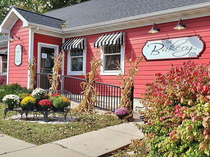 The Bakery Nook & Bistro: "Fall into flavor! This autumnal scene is like a Norman Rockwell painting come to life – with better desserts."