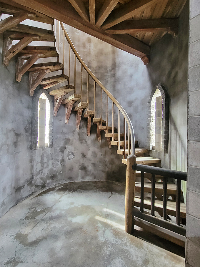 Stairway to heaven or medieval cardio? Either way, these spiral steps are a dizzying delight that'll make you grateful for modern elevators.