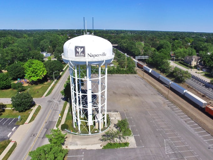Naperville from above: Where small-town charm meets big-city sparkle. This bird's-eye view showcases a community that knows how to paint the town&hellip; white (and red and green)!