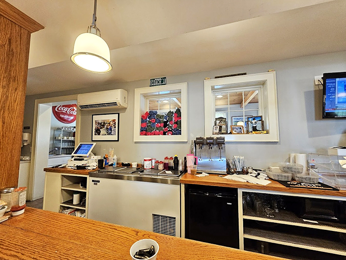 Dot's counter: where coffee mugs are always full, and the conversation flows even faster than the syrup. It's the breakfast equivalent of the Algonquin Round Table, minus the pretension.