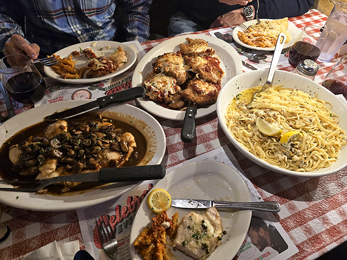 Holy macaroni! This isn't just a meal, it's a family-style feast fit for a Soprano. Carb-loading never looked so tempting.