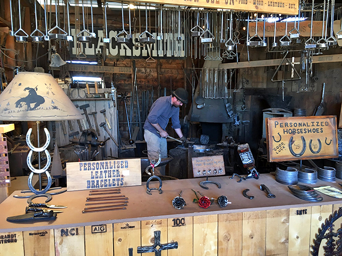 Horseshoes and history! This blacksmith's shop is like a time capsule with a side of sparks. Who knew metalwork could be so mesmerizing?