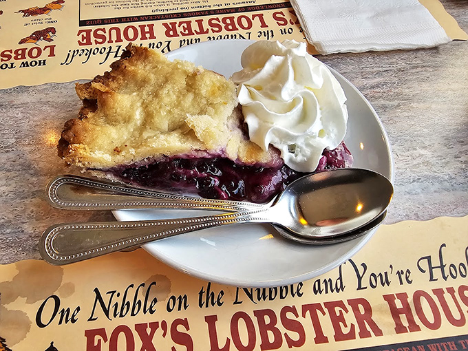 Heaven on a plate: This blueberry pie, crowned with whipped cream, is what dessert dreams are made of.