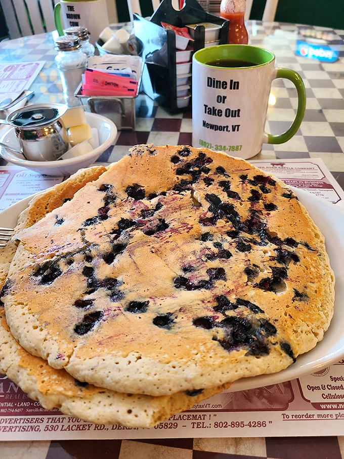 Blueberry pancakes so loaded, they're practically a fruit salad. Your doctor would be proud... sort of.