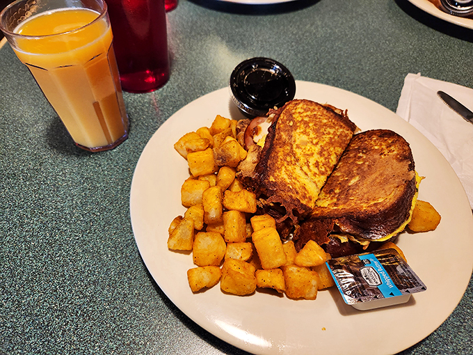 This isn't just a sandwich; it's a morning masterpiece that puts your sad desk breakfast to shame.