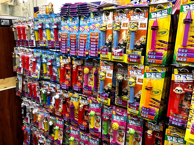 PEZ paradise! A colorful collection of character dispensers that would make any collector's sweet tooth tingle.