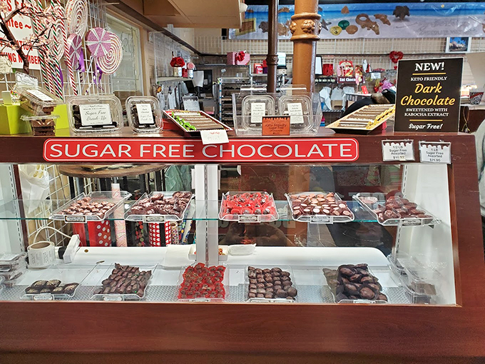 Chocolate Counter Sugar-free but flavor-full! These guilt-free goodies prove that cutting calories doesn't mean sacrificing your chocolate fix. Keto dieters, rejoice!