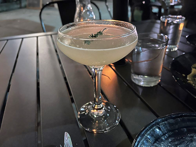 A perfectly balanced cocktail that's crystal clear and garnished with herbs. Sophistication doesn't always need bright colors to shine.