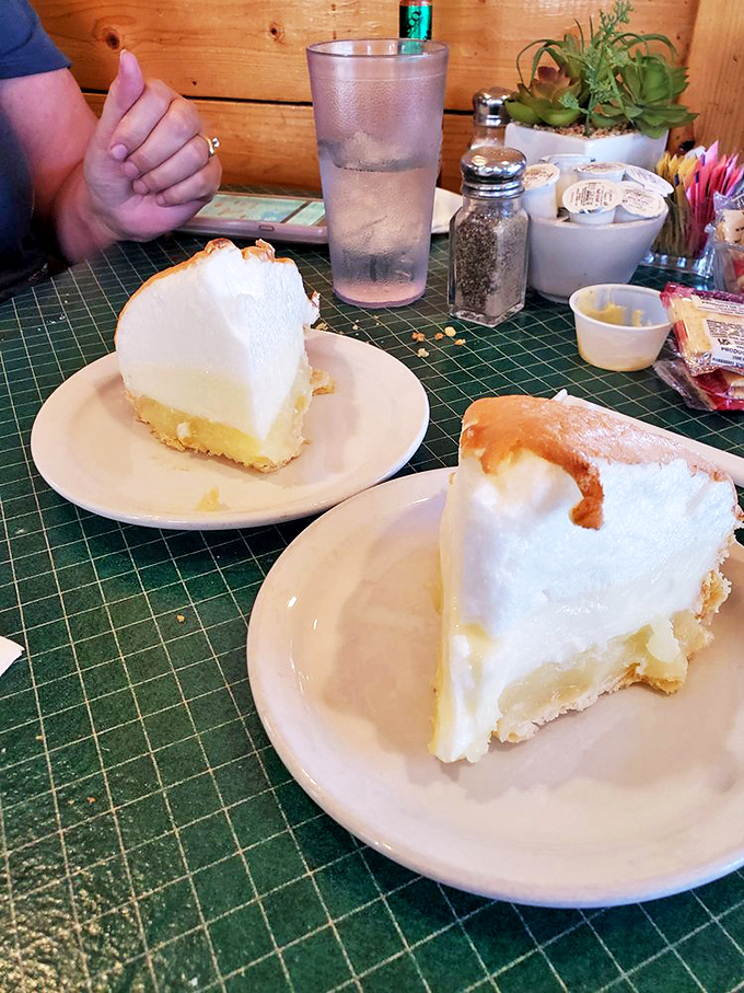 Cloud nine has a new address, and it's on this plate. These cream pies look so light, they might float away if not for their perfect crusts. Photo credit: Dan A.