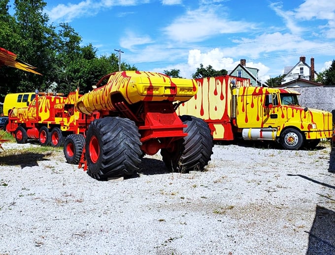 "Honey, I shrunk the monster trucks!" This lineup of colossal vehicles looks like Hot Wheels on steroids &ndash; perfect for your inner child's midlife crisis.