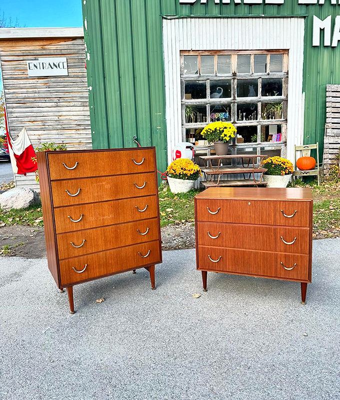 Double the drawers, double the fun! These dressers are ready to store your vintage threads or modern marvels.
