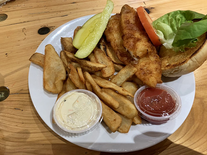 This isn't just fish and chips – it's a seaside symphony of crispy batter, tender fish, and house-made slaw.
