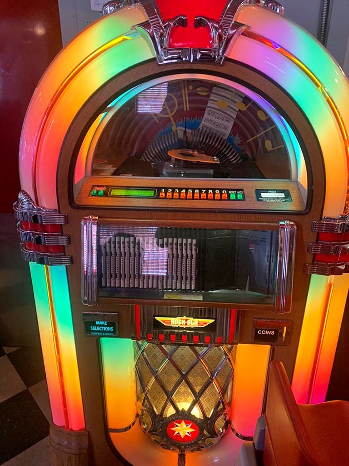 This isn't just any jukebox - it's a time machine that runs on quarters and delivers pure rock 'n' roll nostalgia. Photo credit: Gus G.