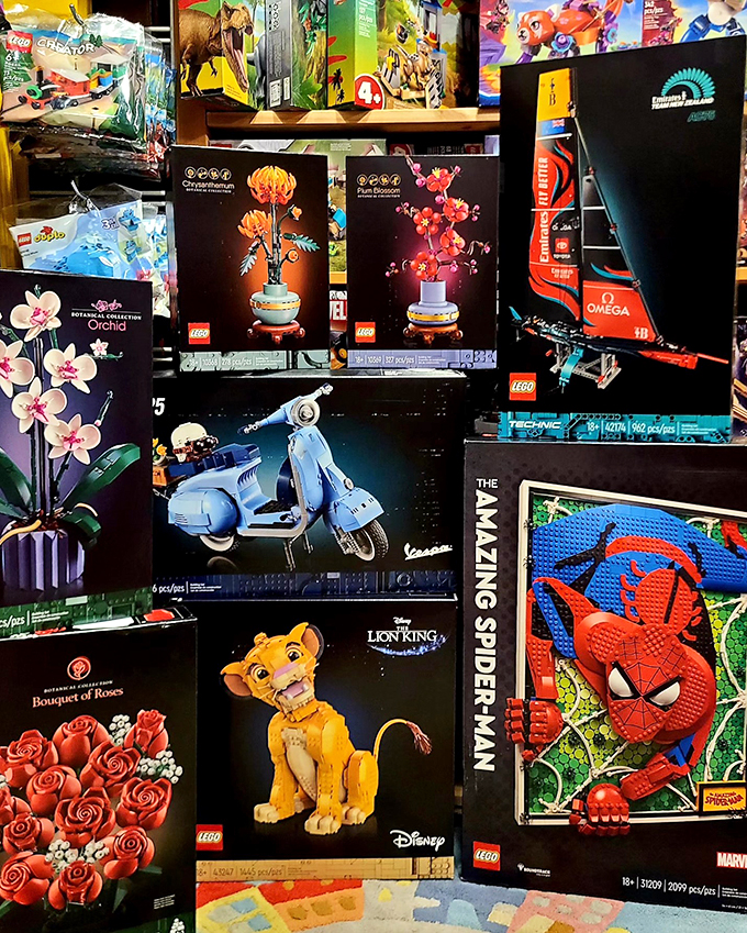 LEGO heaven or barefoot parent's nightmare? This display is a colorful testament to human ingenuity and our enduring love for tiny plastic bricks.