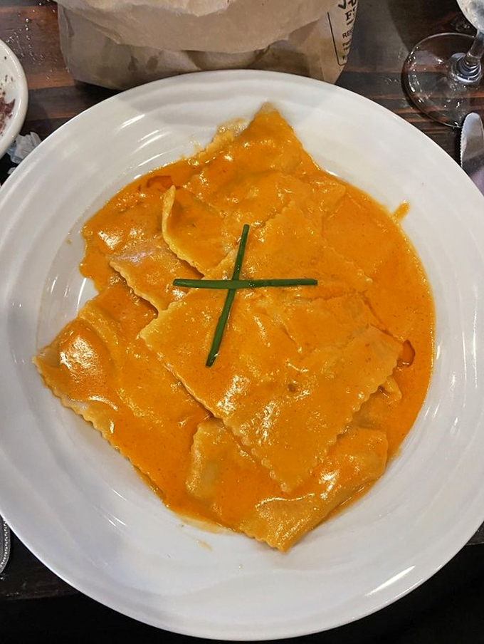 Behold, the star of the show! This lobster ravioli is so good, it might make you forget about lobster rolls. Almost.