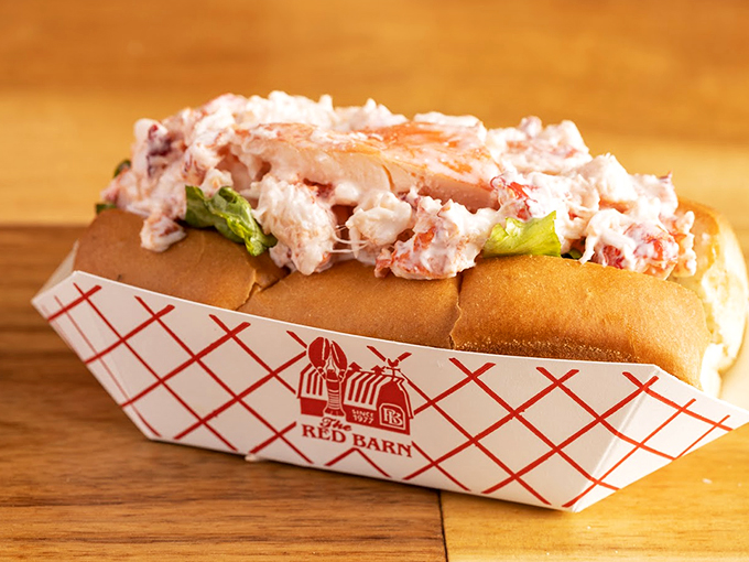 A proper Maine lobster roll, bursting with sweet meat and nestled in a perfectly toasted bun. Pure coastal happiness.
