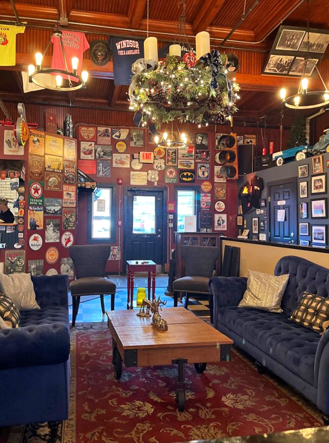 Talk about a conversation starter! This wall could keep you chatting longer than your great-aunt Mildred at Thanksgiving dinner.