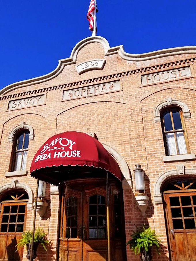 The historic Savoy Opera House brings Victorian elegance to the desert, its brick facade telling tales of entertainment past.