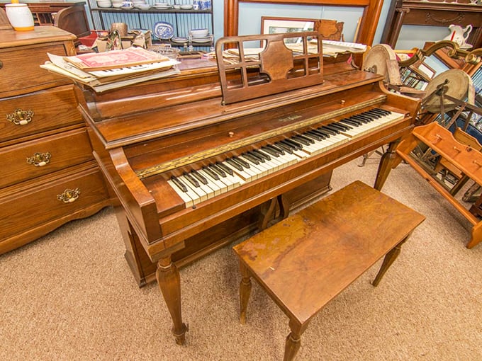 This stately antique piano isn't just furniture - it's a piece of musical history waiting for its next performance.