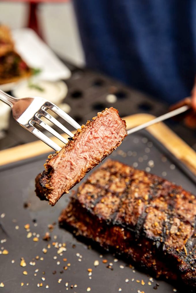 This fork-tender ribeye with its caramelized crust is what meat lovers' dreams are made of.