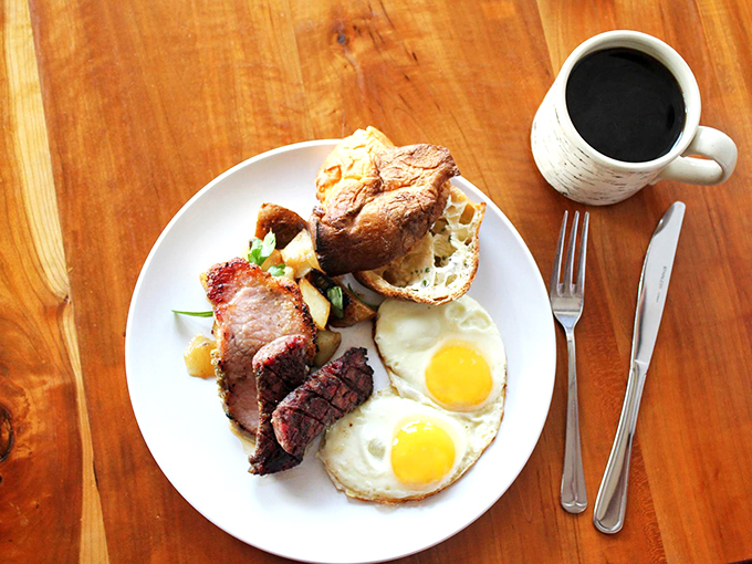 Behold, the breakfast of champions! This plate has more star power than a Hollywood red carpet.