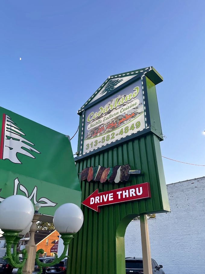 Like a friendly neighborhood landmark, the vintage-style sign promises good things to come with its charming retro vibe.